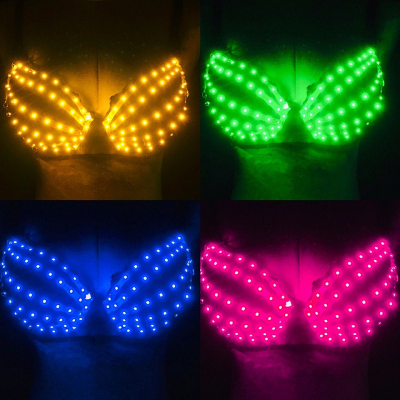 LED Bra Women's Costume Carnival Tron Rave Festival Clothing Nightclub ...