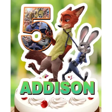 Personalized Cake topper zootopiaa theme birthday topper | Shopee ...