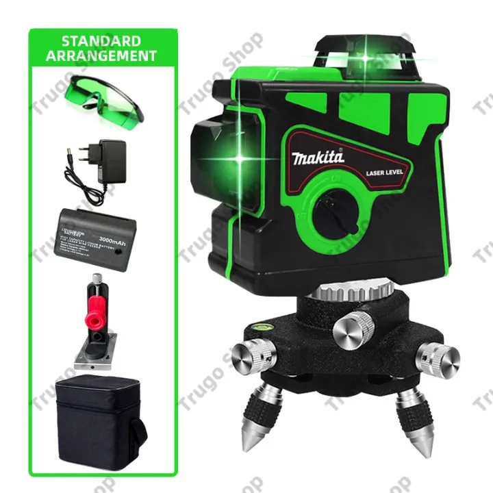 Laser level for construction lazer level tools 360° 12 Line 3D Green ...
