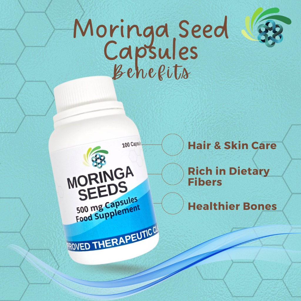 Natural Moringa Malunggay Seeds 50 Capsules and 100 Capsules Herbal ...