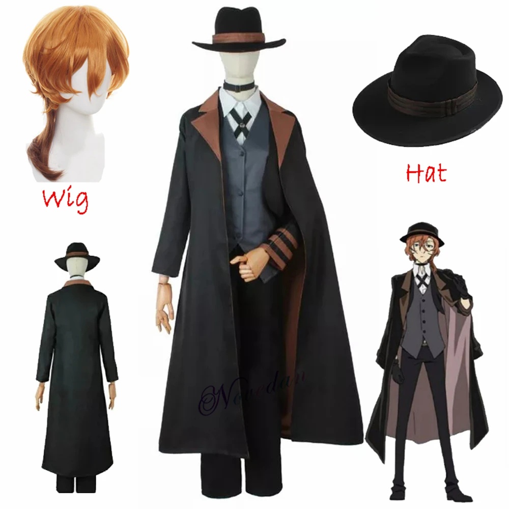 Bungou Stray Dogs Men Women Nakahara Chuuya Cosplay Costume Wig Hat ...