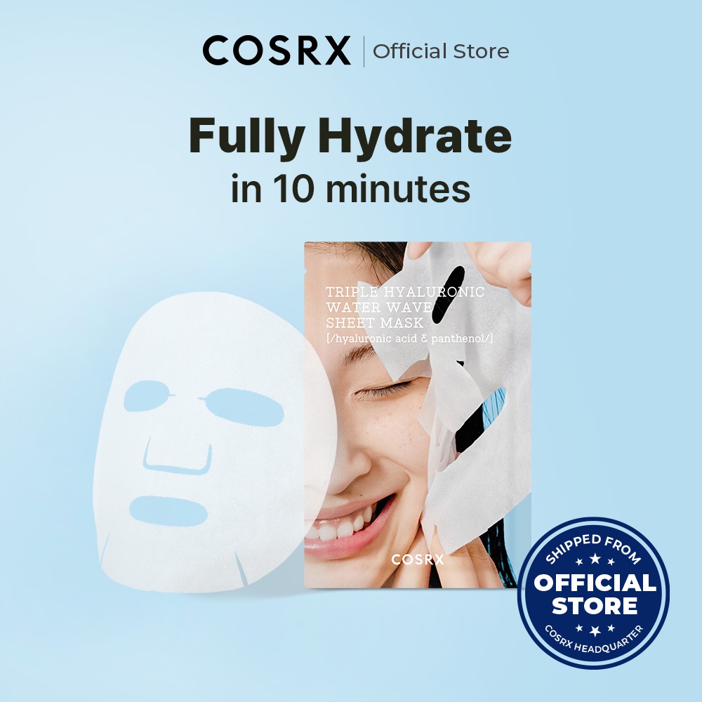 [COSRX OFFICIAL] Triple Hyaluronic Water Wave Sheet Mask, 1ea, 3ea, 5ea ...