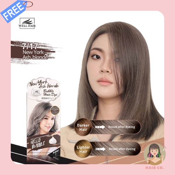 7/17 New York Ash Blonde Bubble Hair Dye 2 in 1 Long Lasting Hair Color ...