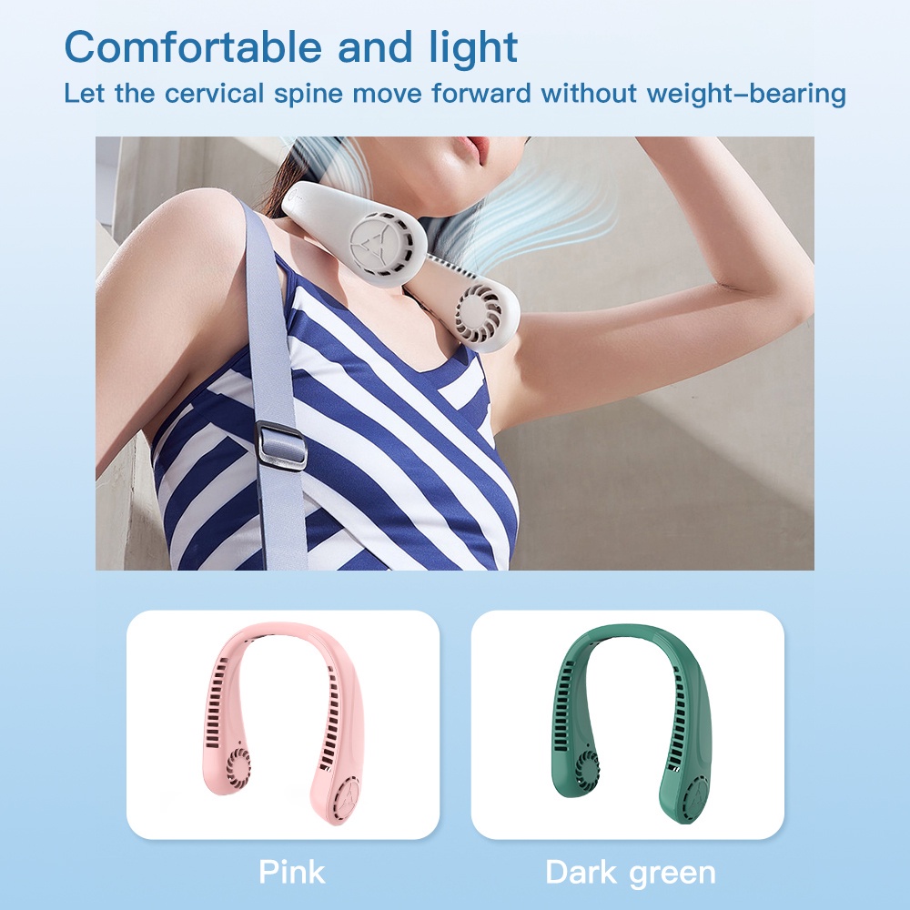 Portable Bladeless Neck Cooler Rechargeable Hanging Electric Fan with ...