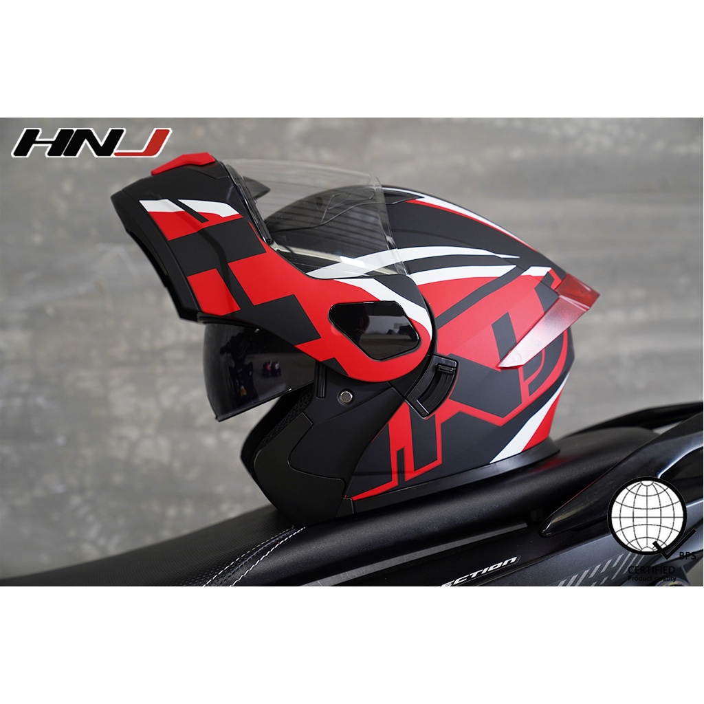 HNJ 937 Motorcycle Helmet Modular with Icc Dual Visors Clear Lens ...