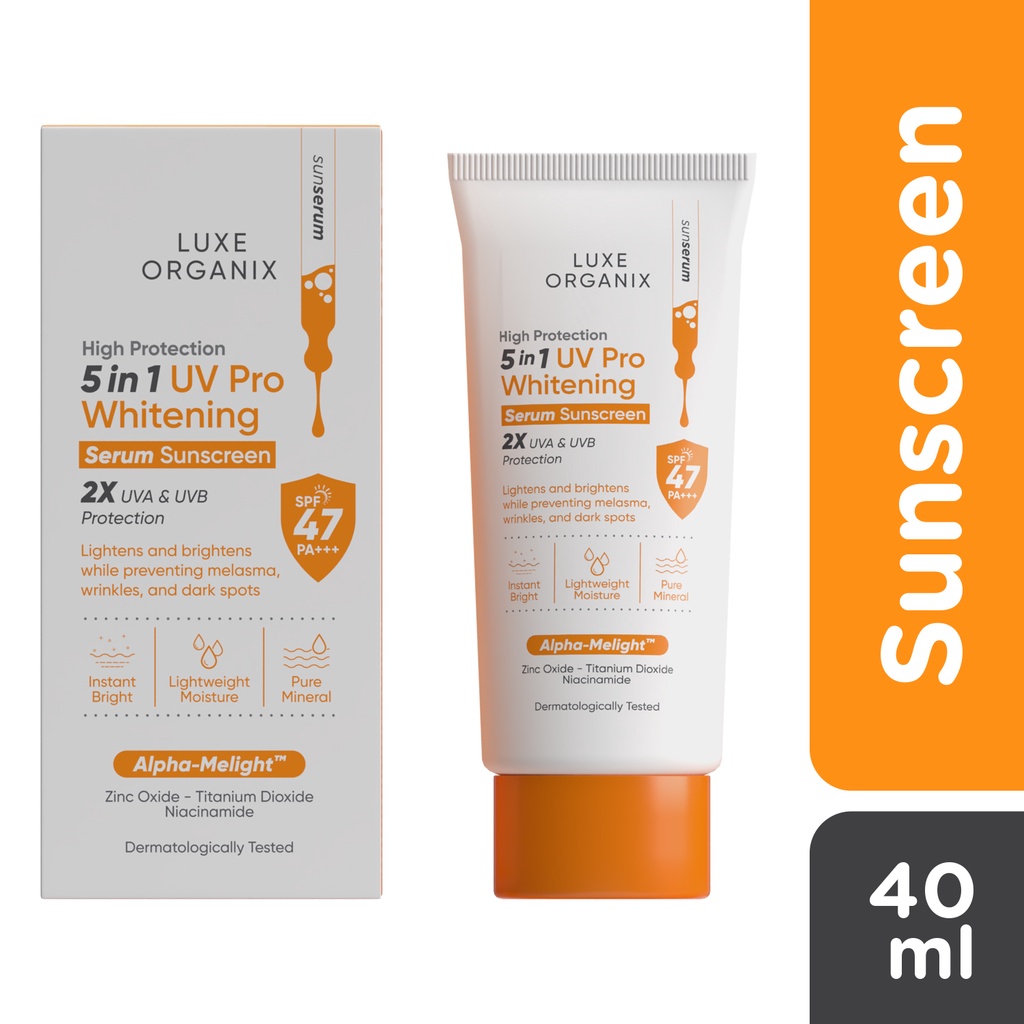 Luxe Organix 5in1 UV Pro Whitening Serum Sunscreen SPF 47 PA+++ 40mL ...