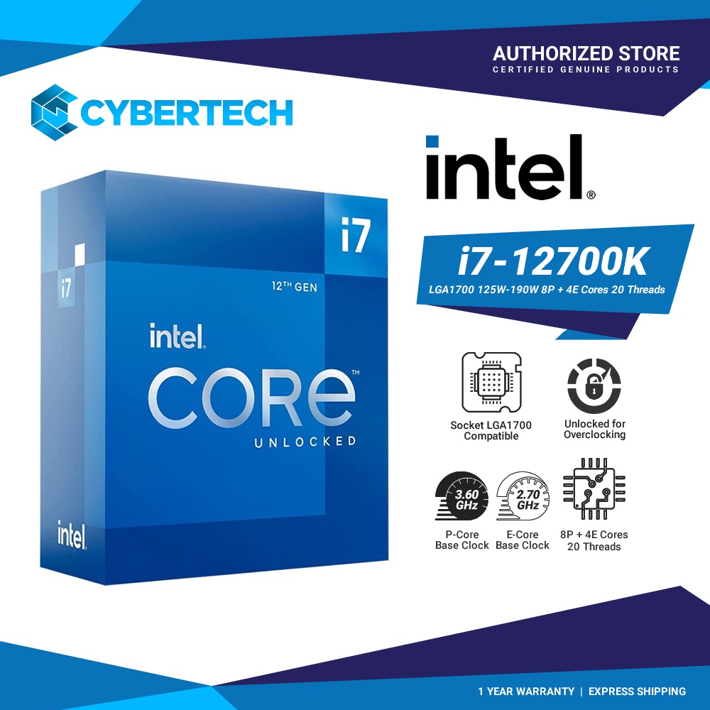Intel Core I7-12700K Desktop Processor 12 8P Plus 4E Cores Up To 5.0 Ghz Unlocked Lga 1700 ...