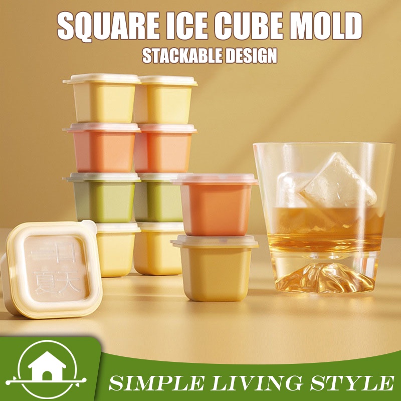 【BIG SIZE】 Ice Cube Ice Cream Mold Ice Box Household Ice Mold Square ...