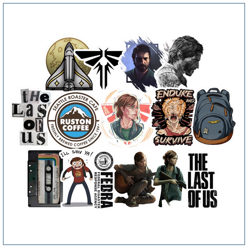 (15 PCS) The Last of Us TLOU Waterproof Stickers | Laminated Laptop ...