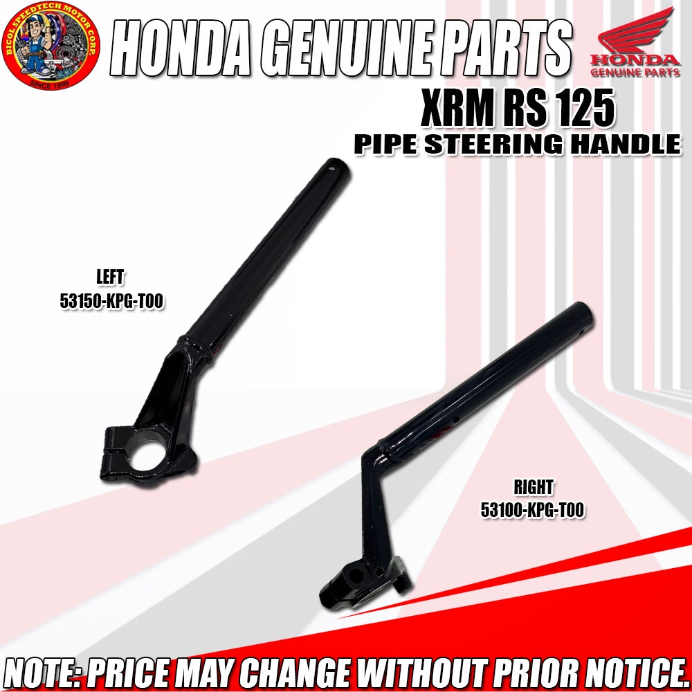 XRM RS 125 PIPE STEERING HANDLE (HPI) (Genuine: Right- 53100-KPG-T00 ...