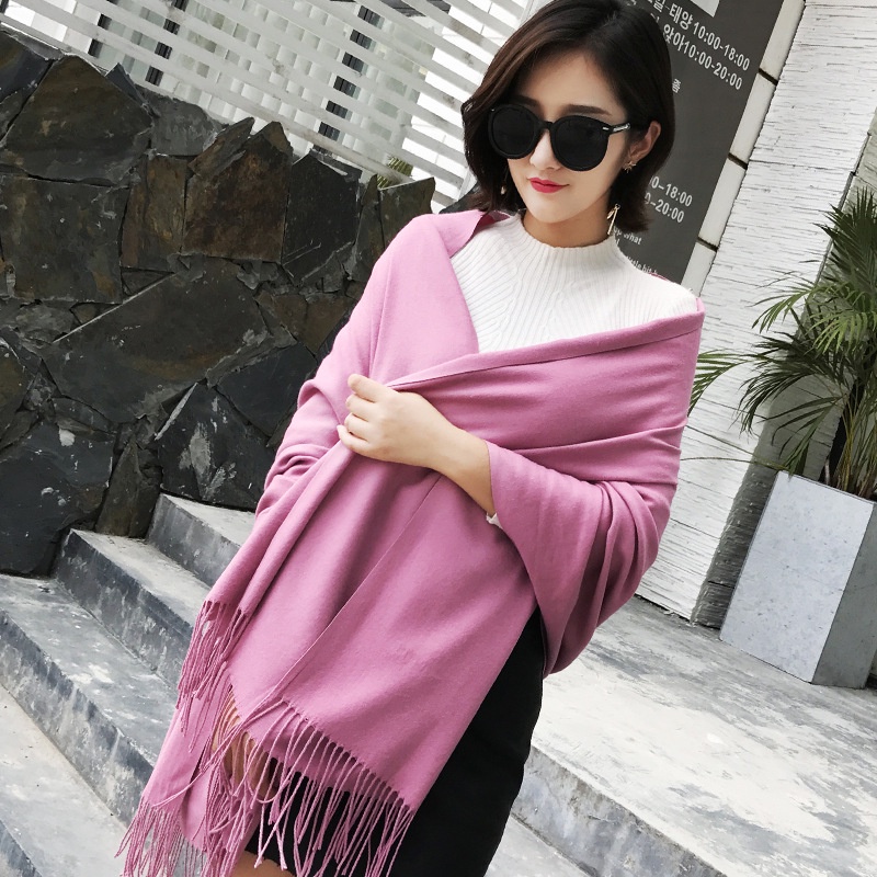 Women Fashion Scarf Cashmere Thick Shawl Tassel Long Blanket Scarves ...