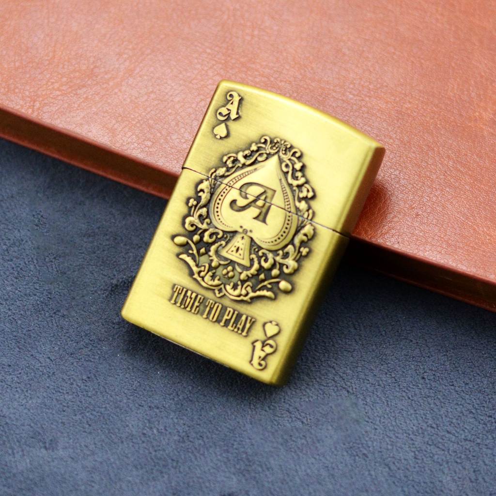 Kimigo New Gold Ace of Spade Lighter Refillable Card Design Lighter ...