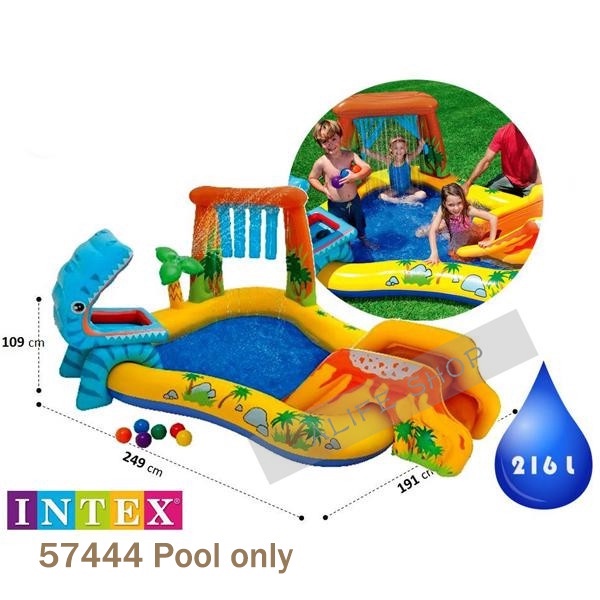 INTEX 8-shaped Dinosaur Inflatable Swimming Pool With Slide Inflatable ...