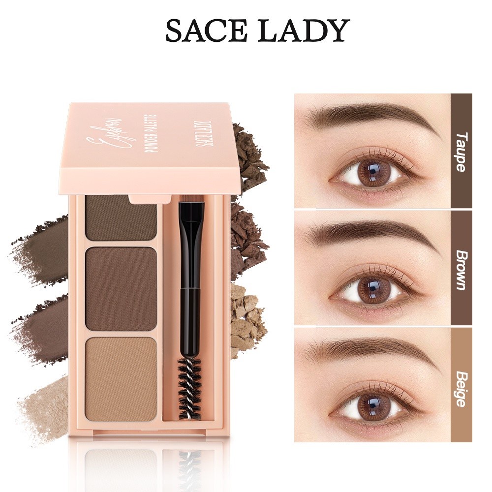 SACE LADY Eyebrow Powder 3 in 1 Pigmented Brow Powder Palette with ...