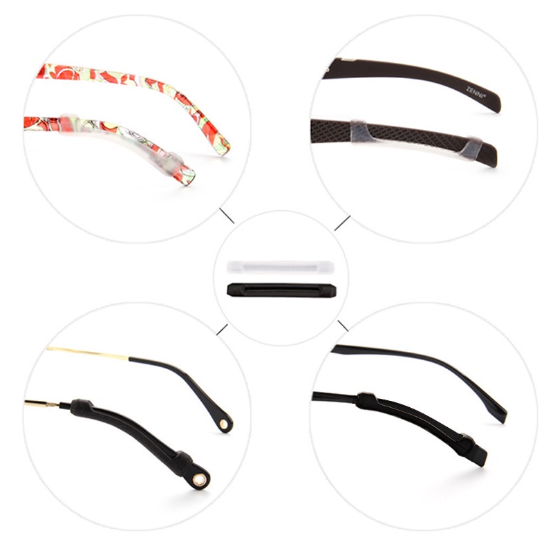 YO 1 Pairs Glasses Anti-slip Silicone Retainers Sunglasses Temple Tips ...