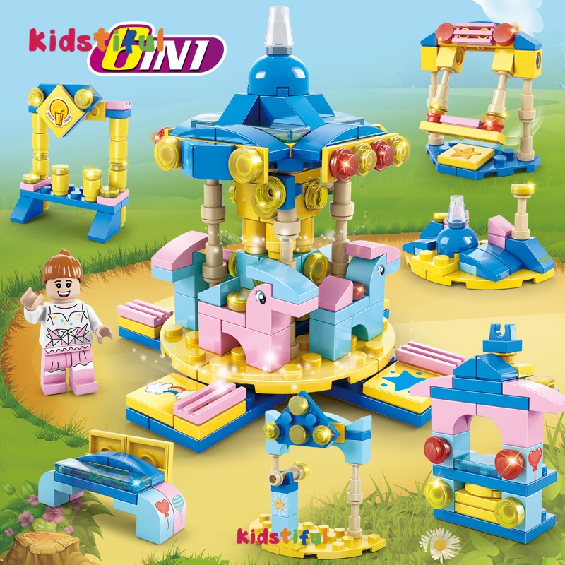 Building Blocks Toys City Set Mini Garden Carousel 3D Model Puzzl Toys ...
