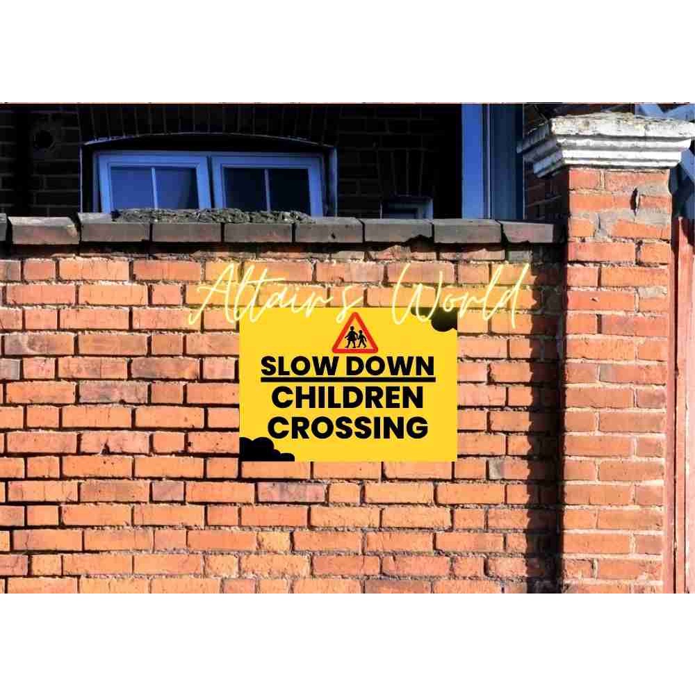 Slow Down Signage | Safety Street Road Warning Sign | School Zone ...