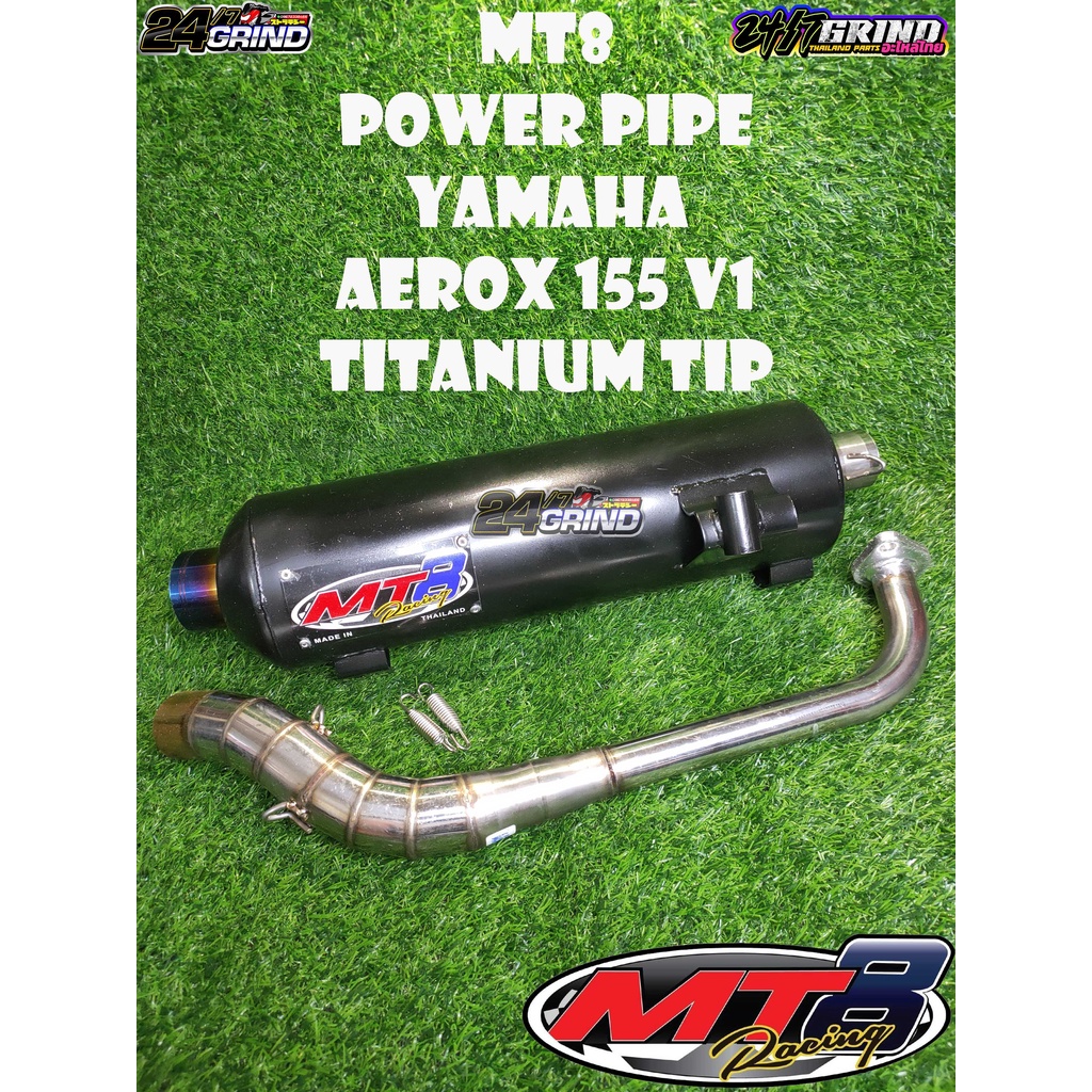 MT8 POWER PIPE YAMAHA AEROX 155 V1 TITANIUM TIP THAILAND MADE | Shopee ...