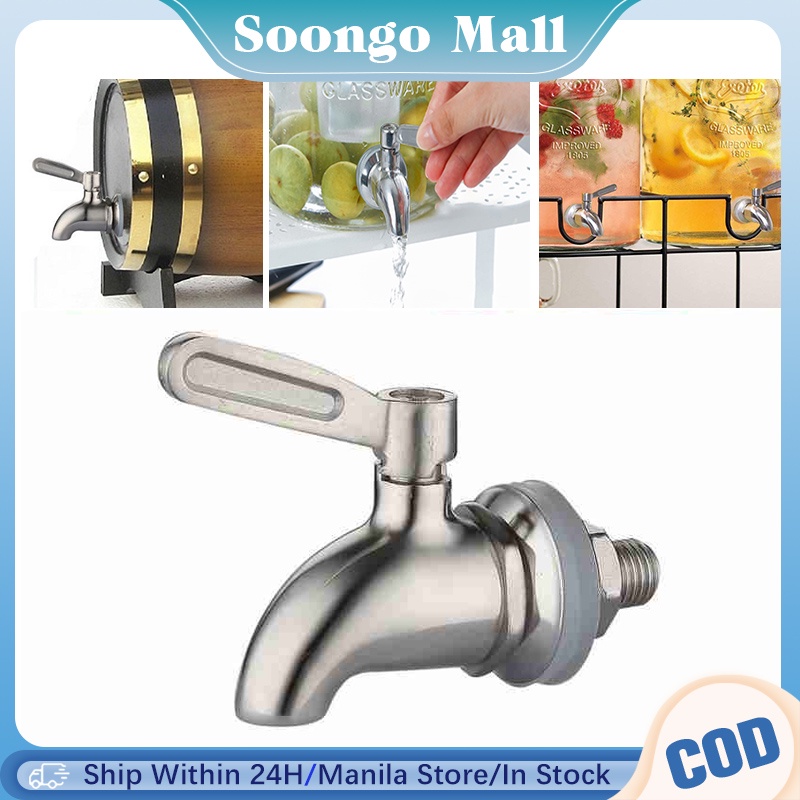Stainless Steel Wine Barrel Faucet Beer Beverage Juice Dispenser Spigot With Anti-Clogging Cap ...