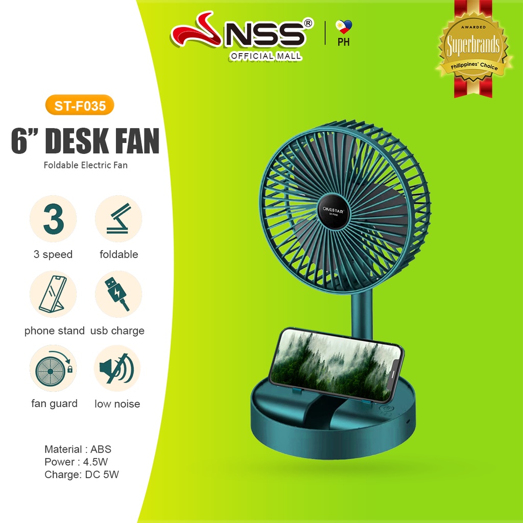 Rechargeable Electric Fan Desk Fan Small Folding Fan with USB Charging ...