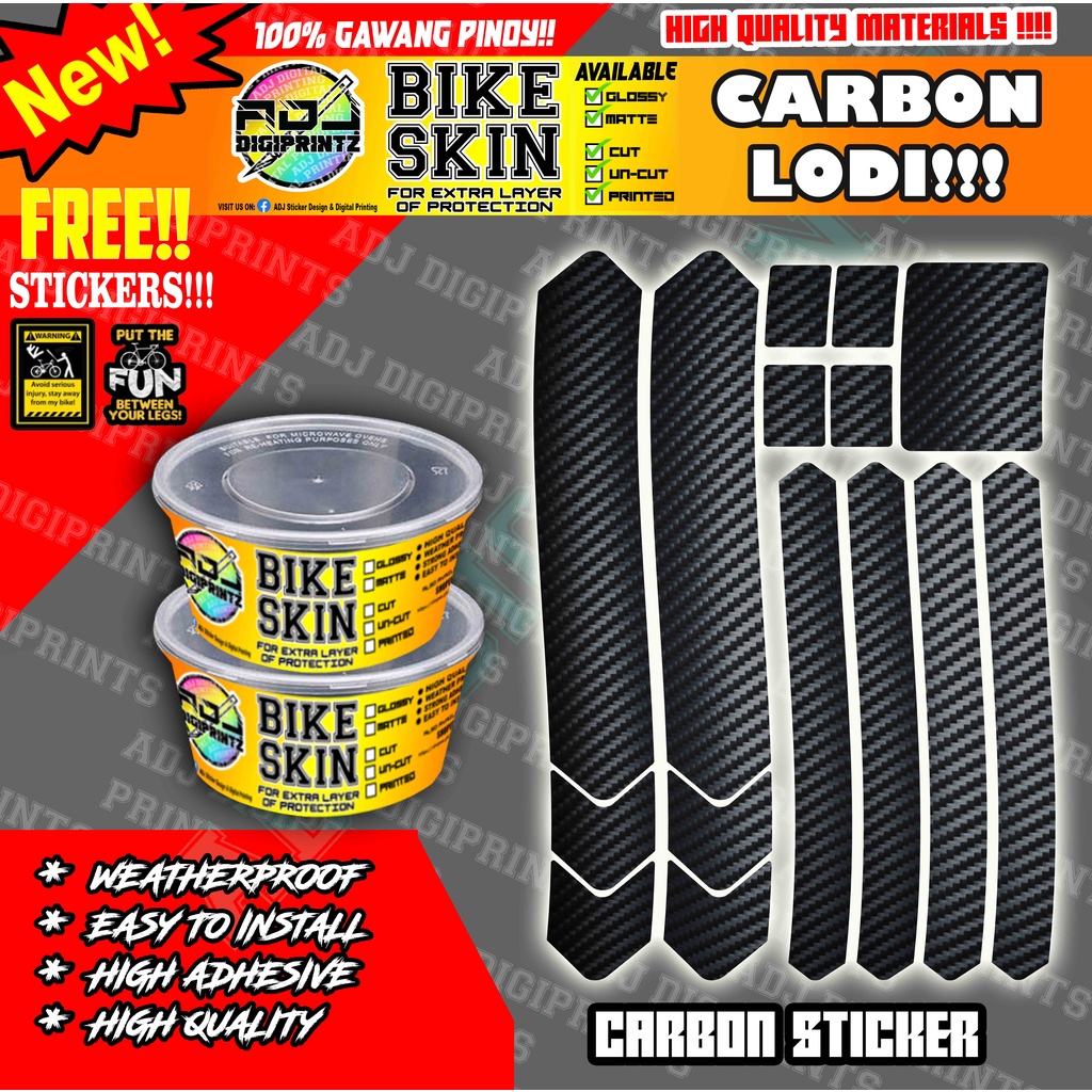 BIKESKIN CARBON LODI HIGH QUALITY STICKER | Shopee Philippines