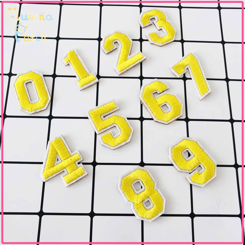 Patch Queena Yellow Numbers Computer Embroidered Patch All Purpose ...