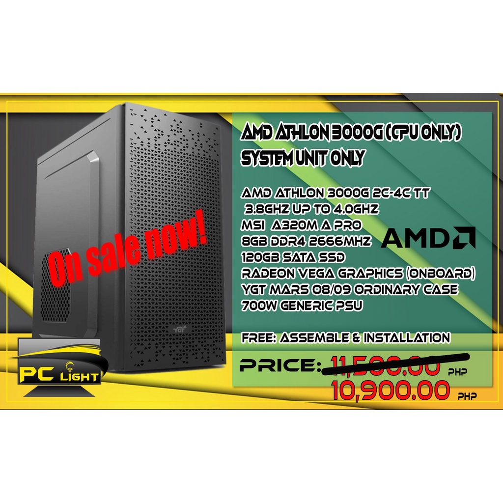 AMD Athlon 3000g 2c-4c 3.5GHz SYSTEM UNIT | Shopee Philippines