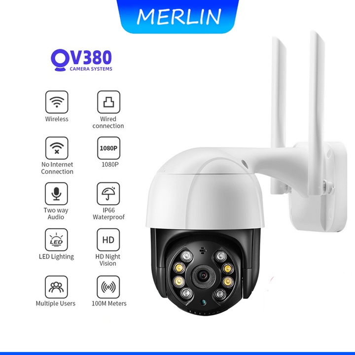 MERLIN V380 pro cctv camera wireless outdoor cctv camera wifi connect ...