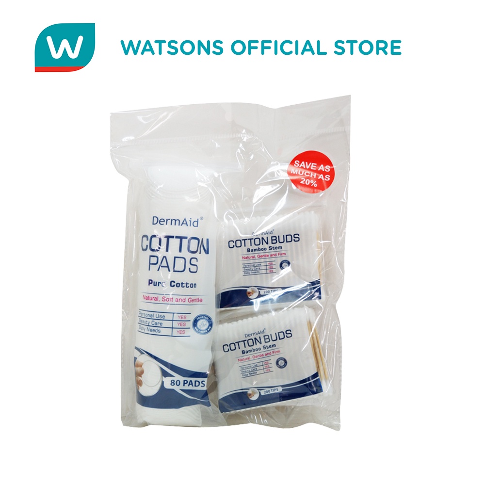 DERMAID Cotton Pads 80's & Buds 400 tips Bundle | Shopee Philippines