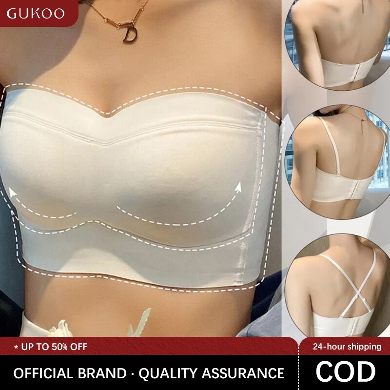 GUKOO Seamless Bra No Wire Push Up Underwear Sexy Strapless Bra Summer Thin Breathable Bralette ...
