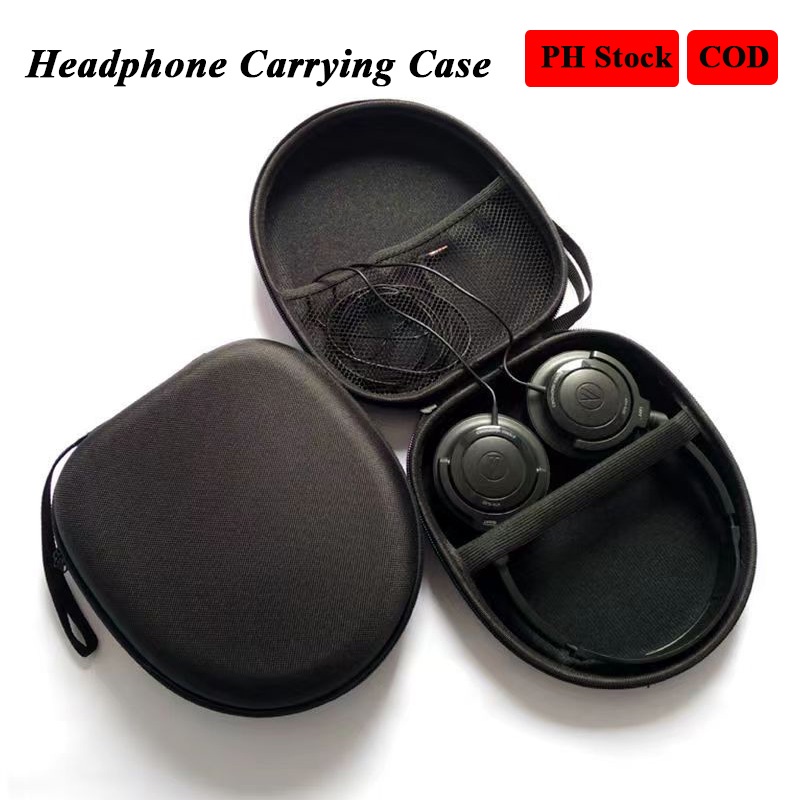 Hard Headphone Carrying Case Storage Bag Anti-pressure PU Earphone Case ...