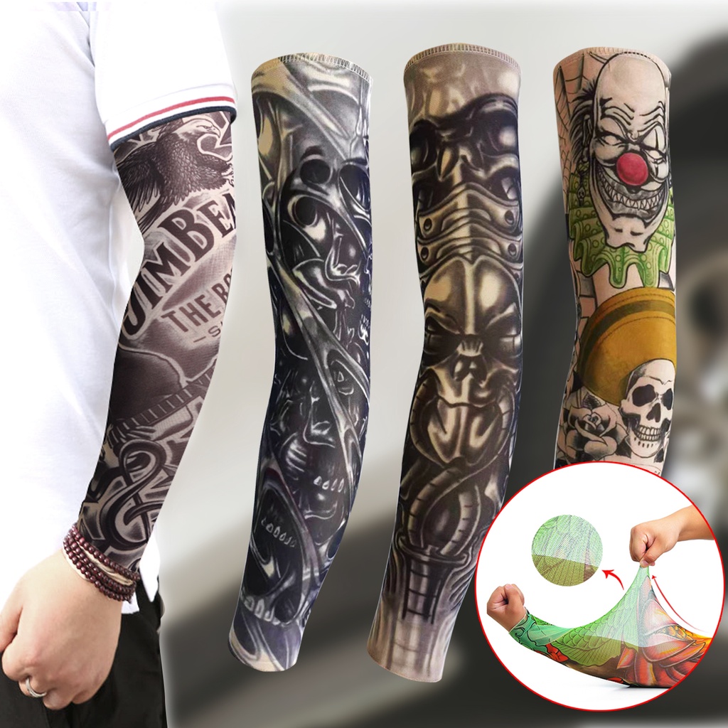 2PCS The simulation Tattoo Sleeves Tattoos Full Long Slip On Arm Tattoo ...