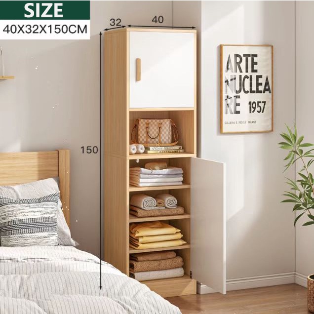 Wardrobe cabinet for clothes closet storage organizer Narrow Single ...