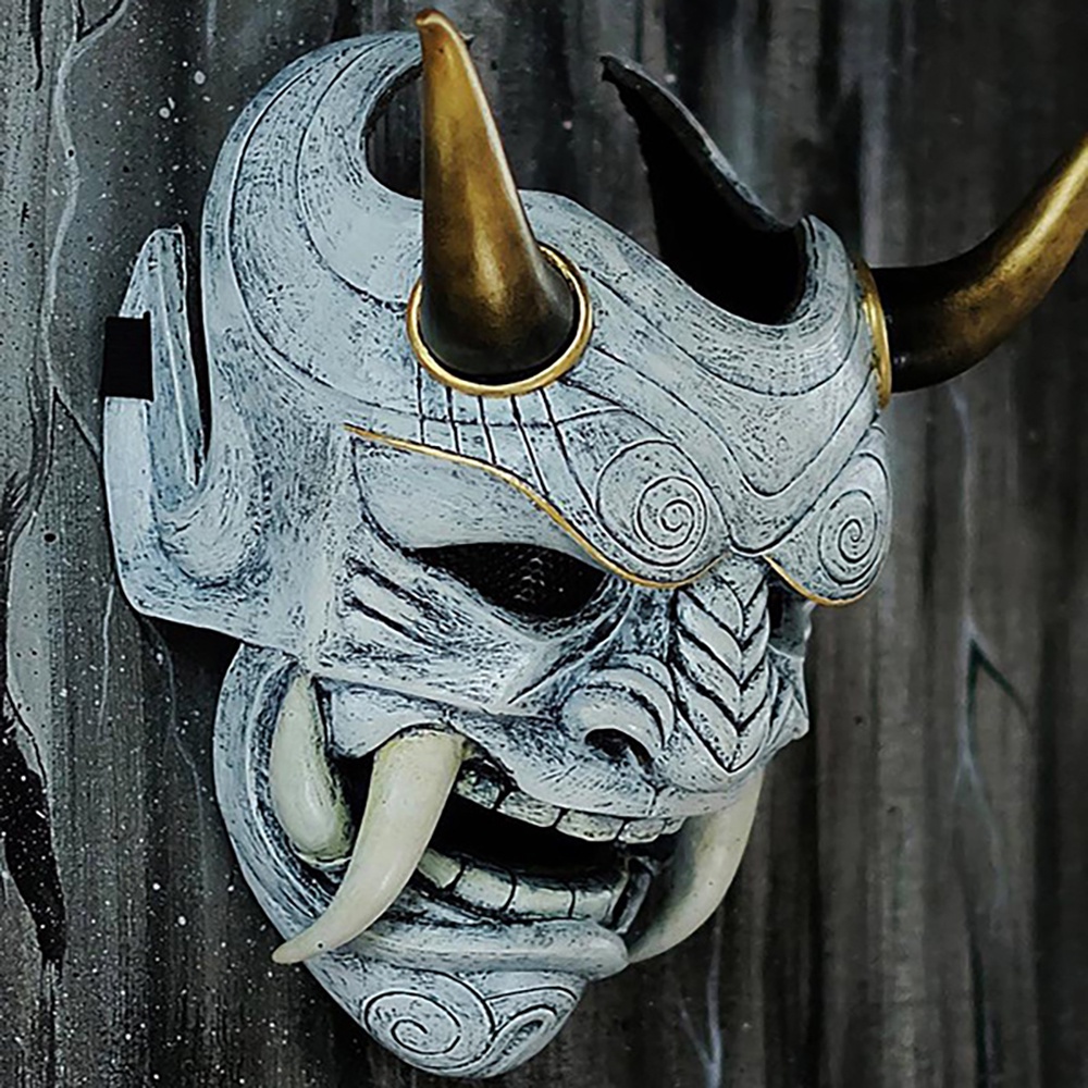 ≌§ Japanese Hannya Demon Mask Ghost Oni Samurai Noh Kabuki Red Prajna ...
