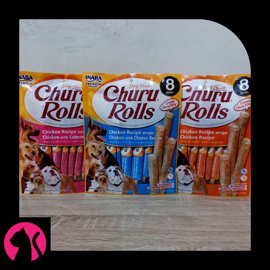INABA Churu Rolls and Churu Bites Dog Treats 12g x 8 Sticks | Shopee ...