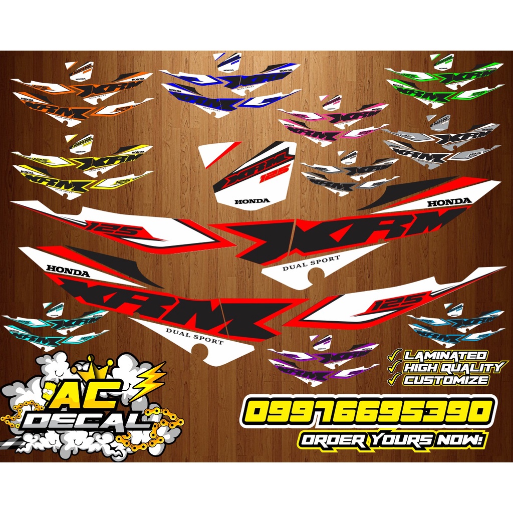 HONDA XRM 125 STOCK DECAL WHITE EDITION WITH FREEBIES STICKER | Shopee ...