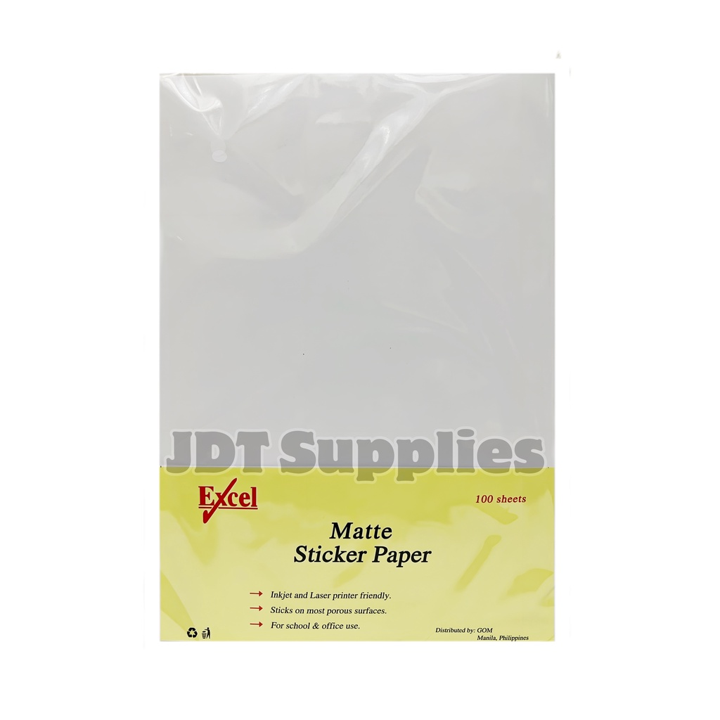 Excel Sticker Paper Matte/Glossy [100 Sheets/pack] | Shopee Philippines