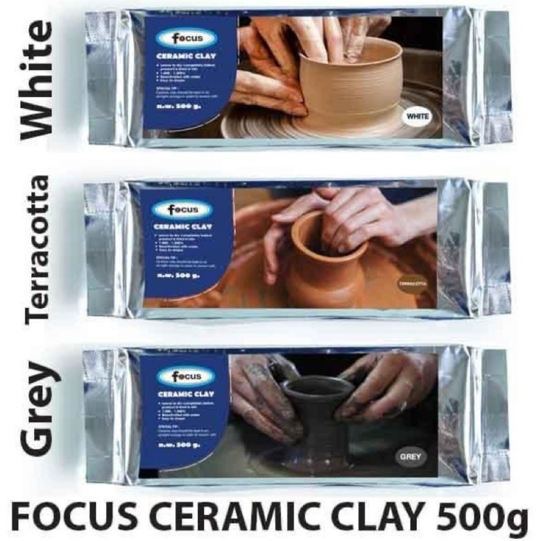 Focus Air Drying Ceramic Clay 500 Grams Hardening Non-Toxic Mold ...