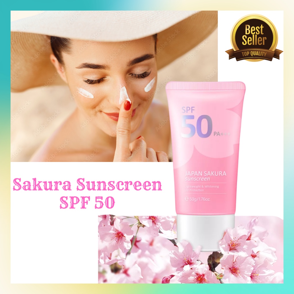 Sakura Sunscreen Spf 50 PA+++ Face and Body Sunblock Waterproof ...