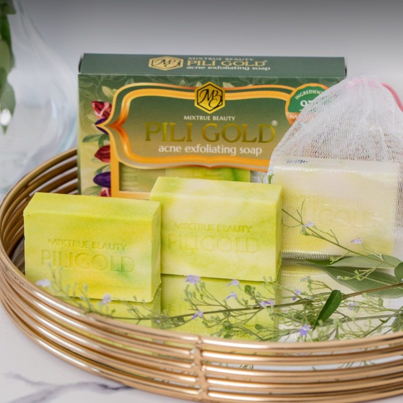Mixtrue Beauty Pili Gold Acne Exfoliating Soap (Trio) 65g x 3 | Shopee ...
