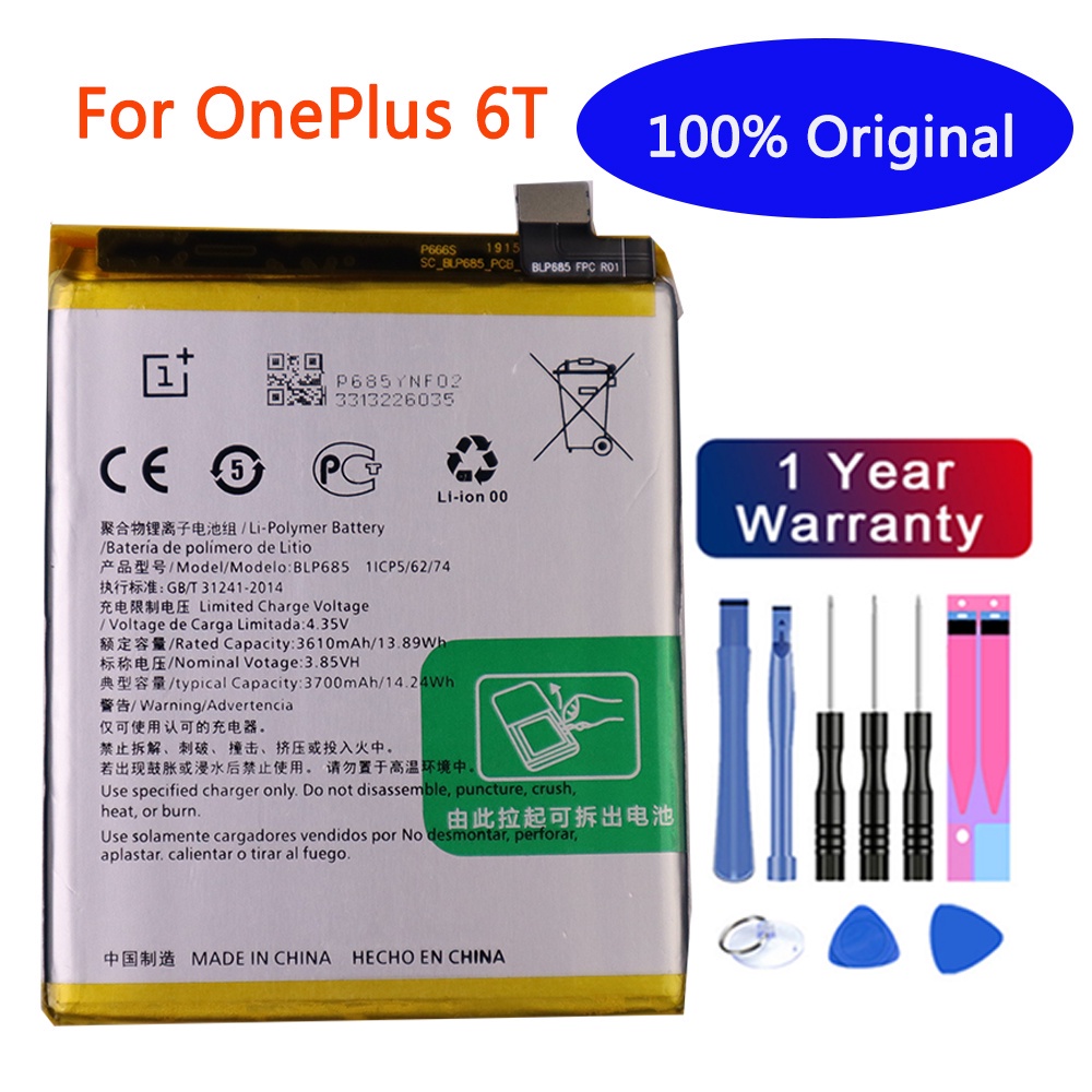 Original Replacement Phone Battery For OnePlus 6T A6010 BLP685 3700mAh ...