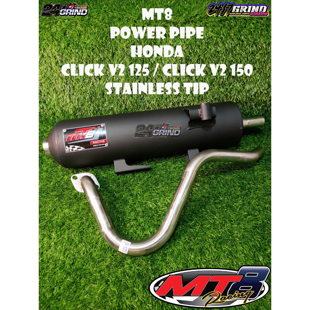 MT8 POWER PIPE HONDA CLICK V2 125 / CLICK V2 150 STAINLESS TIP THAILAND ...