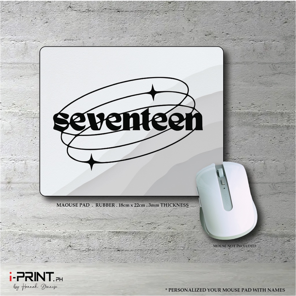 iPRINTph Mouse Pad Kpop Seventeen A (3mm thickness 18cmx22xm with print ...