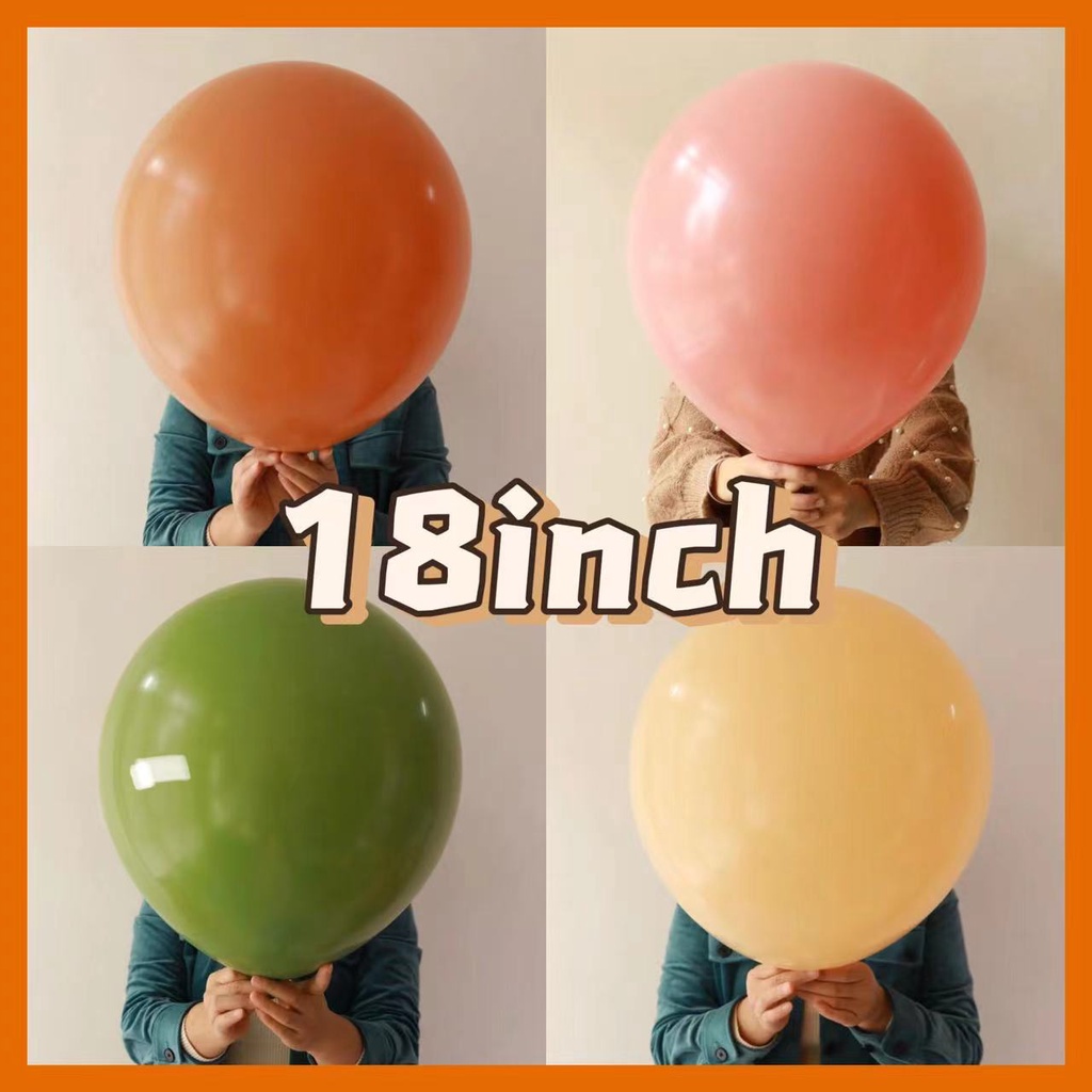 1/5Pcs Green Retro Balloons 18 Inch Bean Paste Dusty Pink Latex Balloon ...