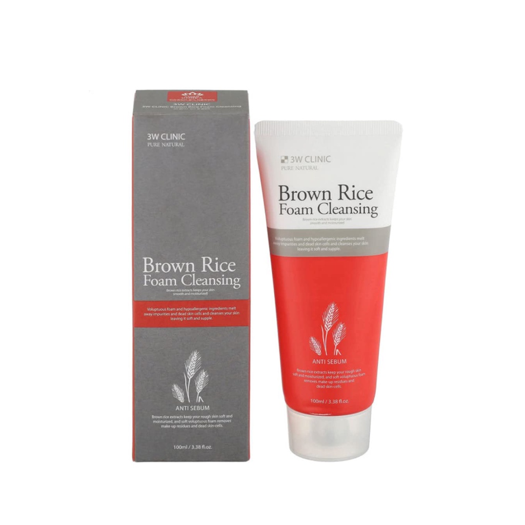 3W Clinic Brown Rice Foam Cleansing 100ml | Shopee Philippines