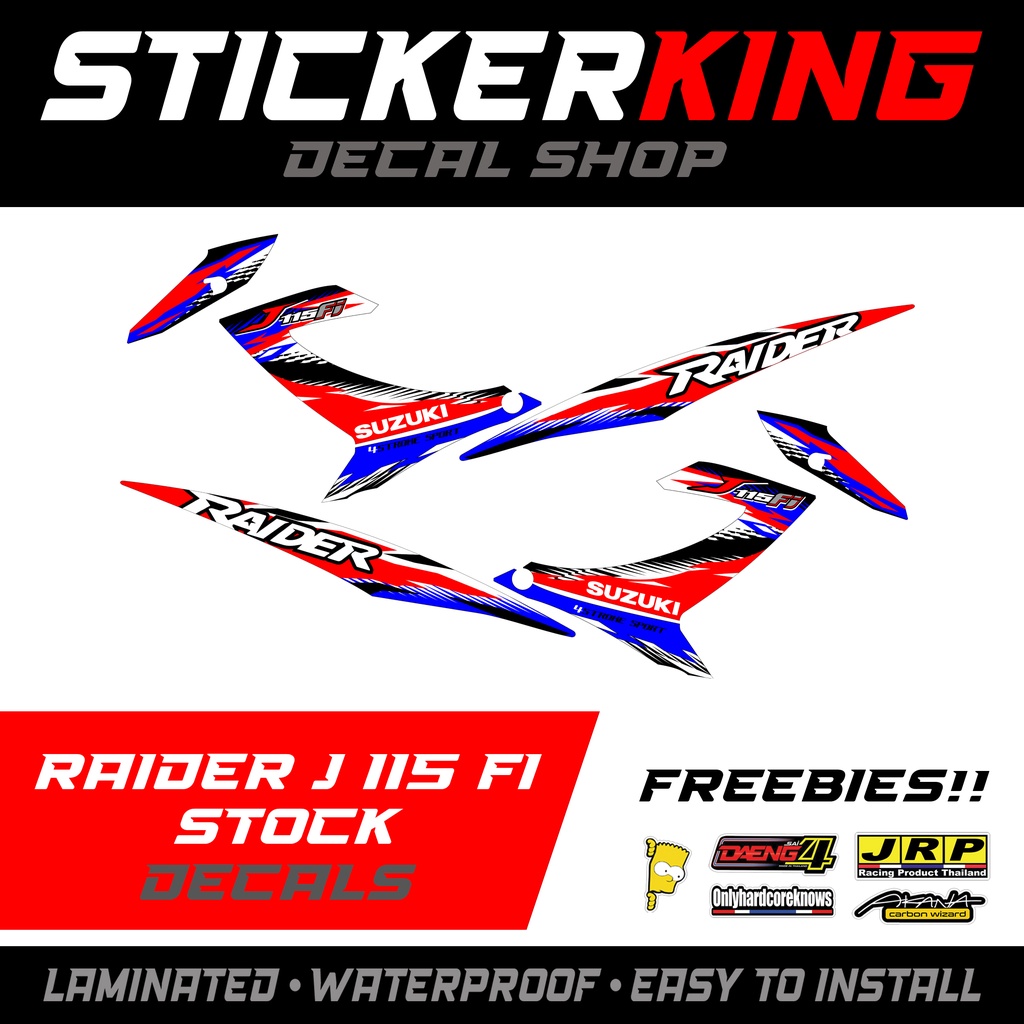 RAIDER J 115 FI STOCK DECALS WITH FREE 5 LOGO STICKERS | Shopee Philippines