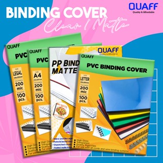 QUAFF Clear PVC Binding Cover Short / A4 / Long Size 200 Microns (100 sheets / pack) | Shopee ...