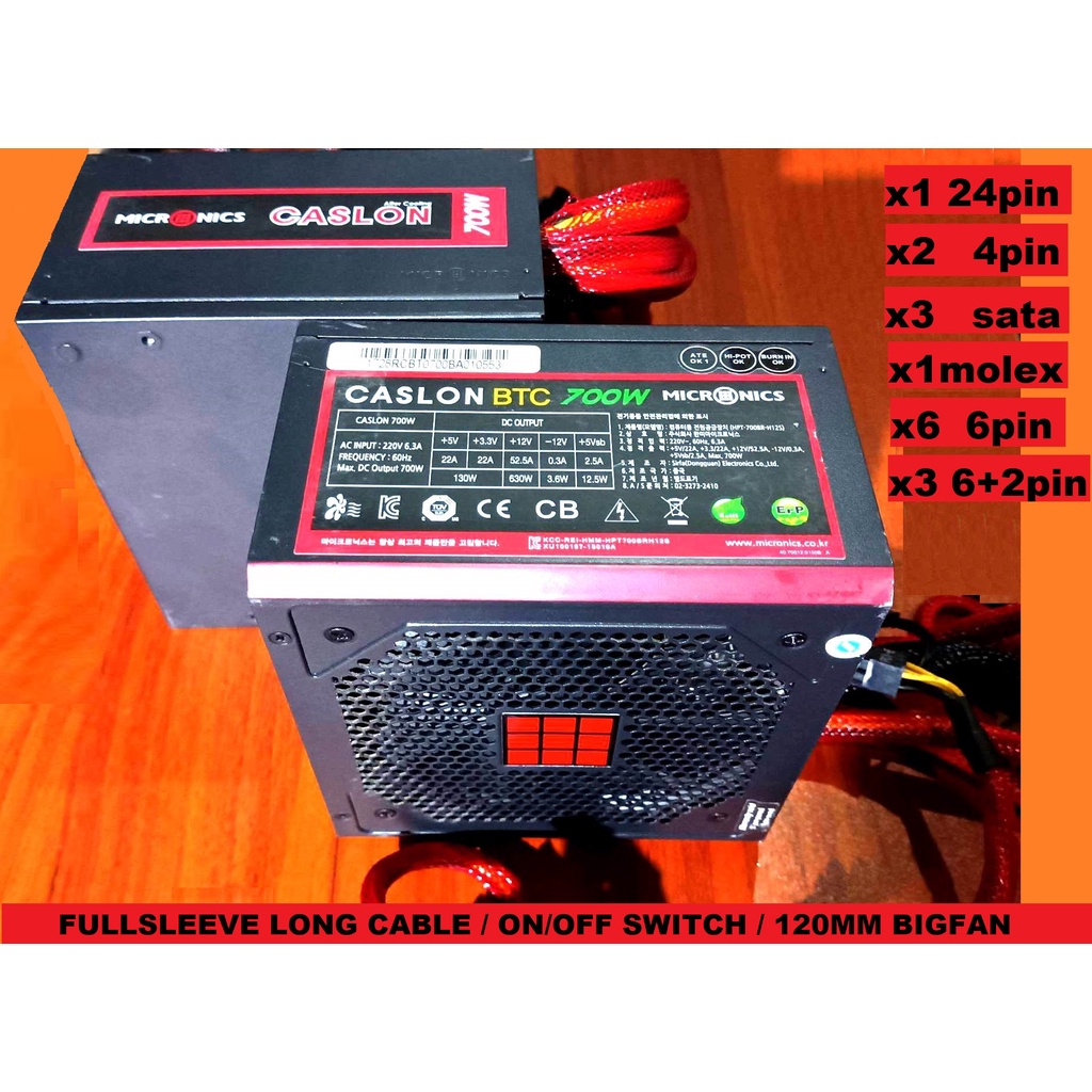 700W CASLON BTC ORIGINAL MICRONICS BRAND TRUERATED PSU used. | Shopee ...