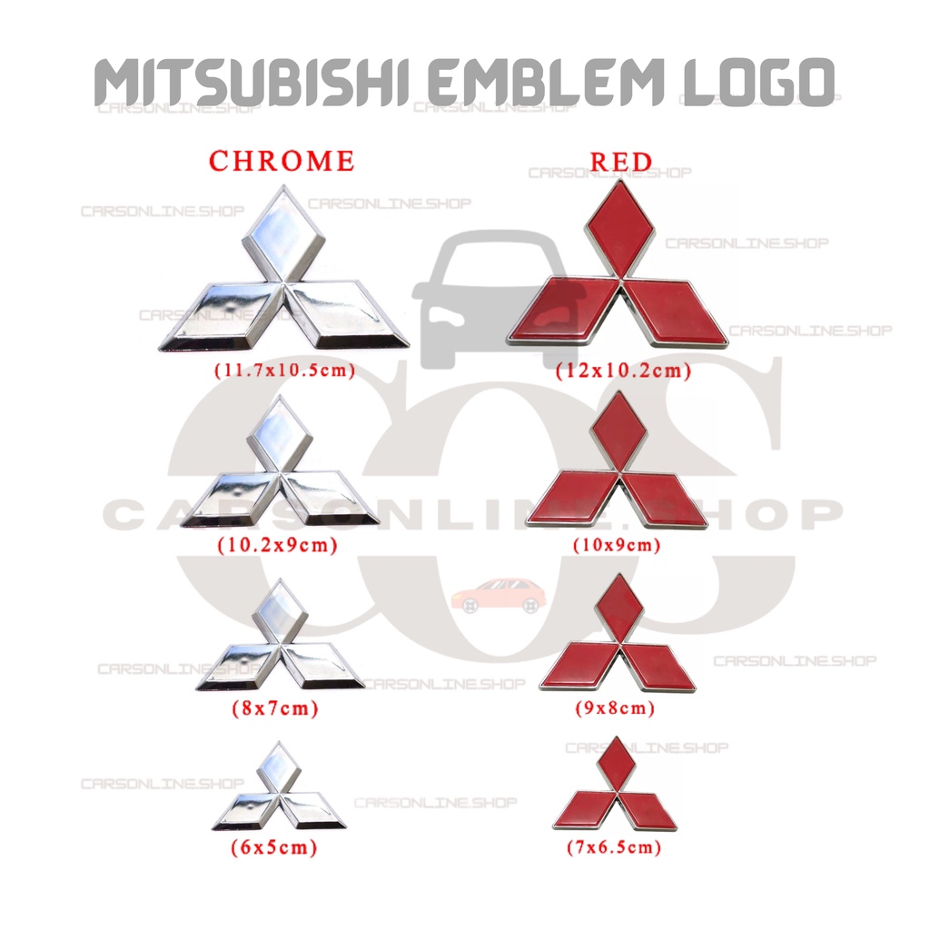 COS MITSUBISHI Car Logo Emblem Car Front Grille Emblem Logo Rear Trunk ...