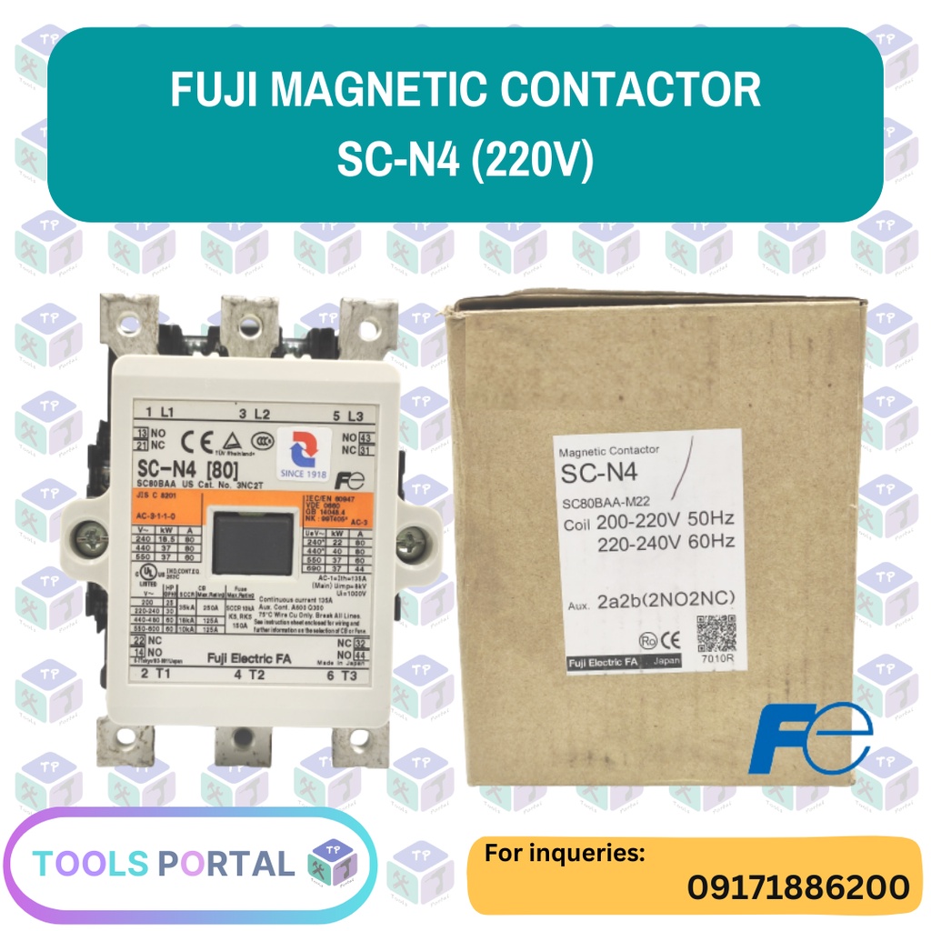 Fuji Magnetic Contactor SC-N4 (80A) 220V | Shopee Philippines